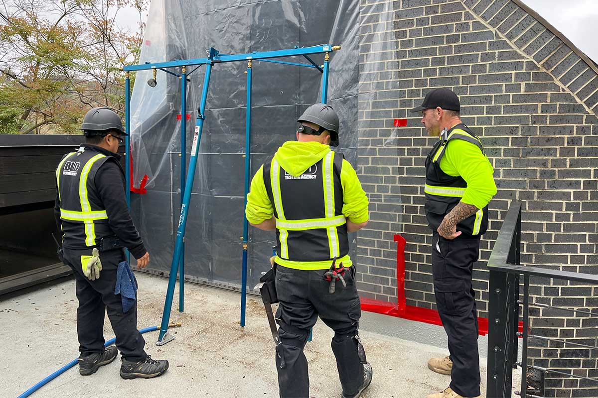 Spray Rack Water Testing - Building Leak Detection